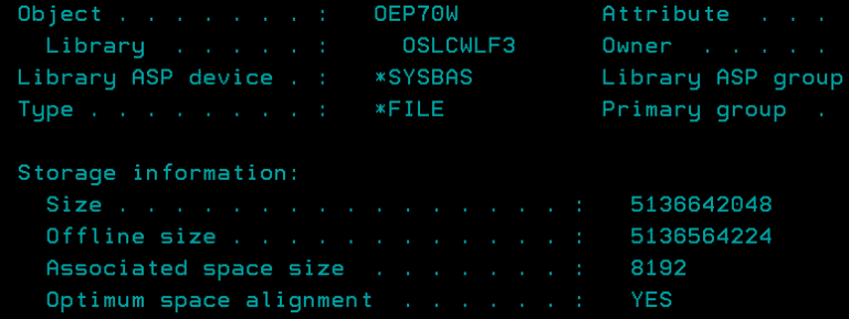 Getting the size of a System i / AS400 file or object – Geeks Hangout