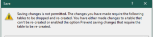 Microsoft SQL – Saving changes is not permitted (SSMS Design Mode ...